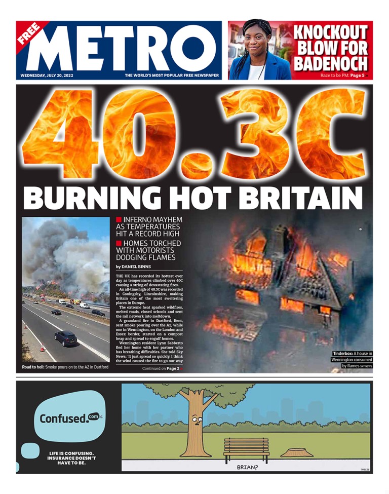 Media reaction: UK’s record-smashing 40C heatwave and climate change ...