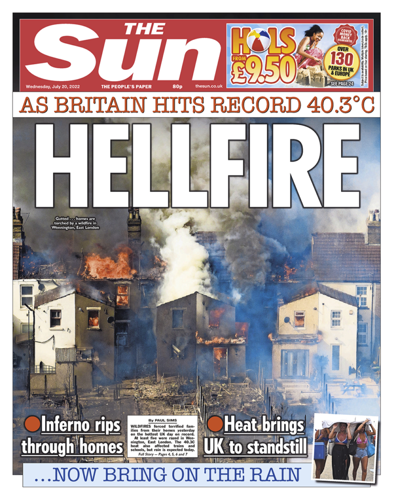 Media reaction: UK’s record-smashing 40C heatwave and climate change ...