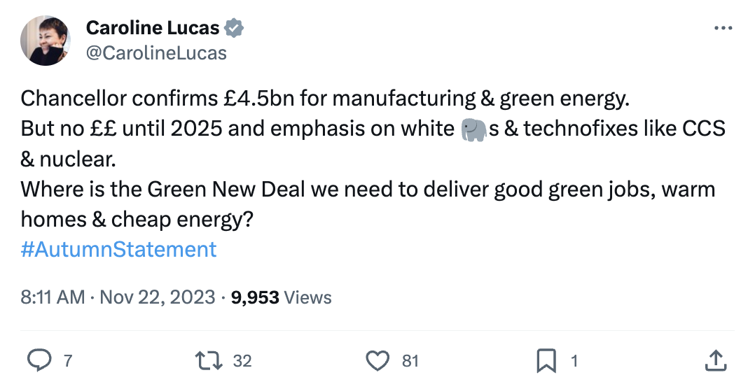 Autumn statement 2023: Key climate and energy announcements - Carbon Brief