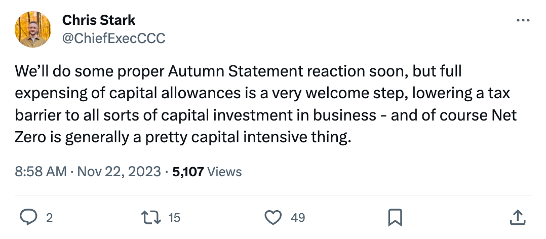 Autumn statement 2023: Key climate and energy announcements - Carbon Brief